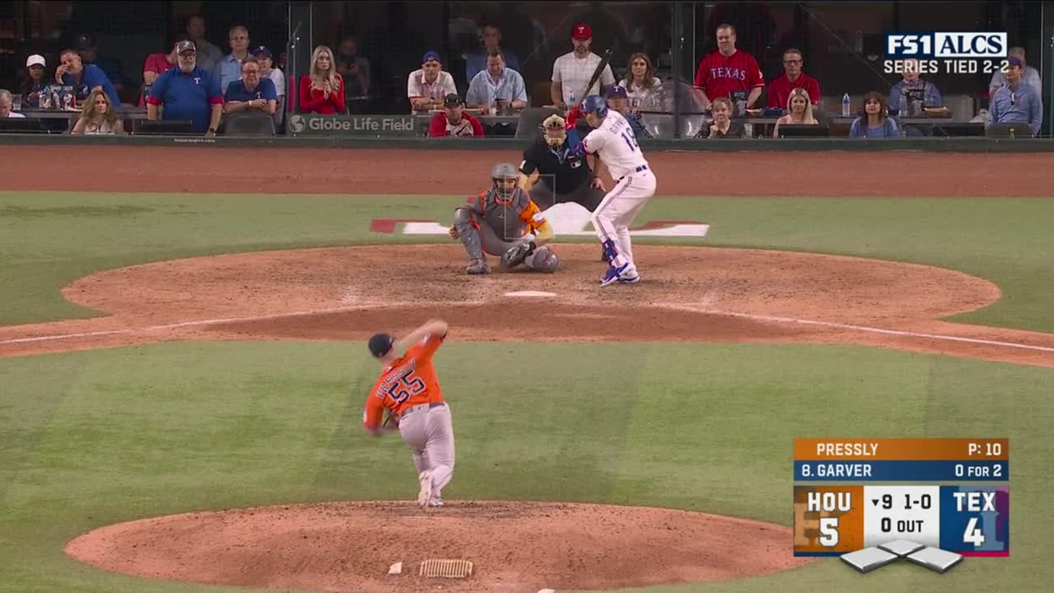 Mitch Garver singles on a ground ball to left fielder Michael Brantley ...