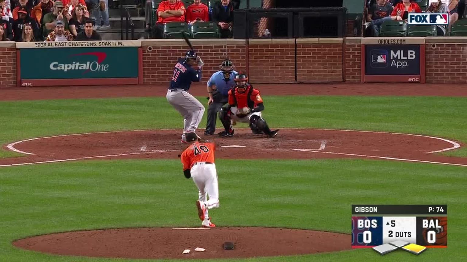 Rafael Devers singles on a ground ball to center fielder Cedric Mullins ...