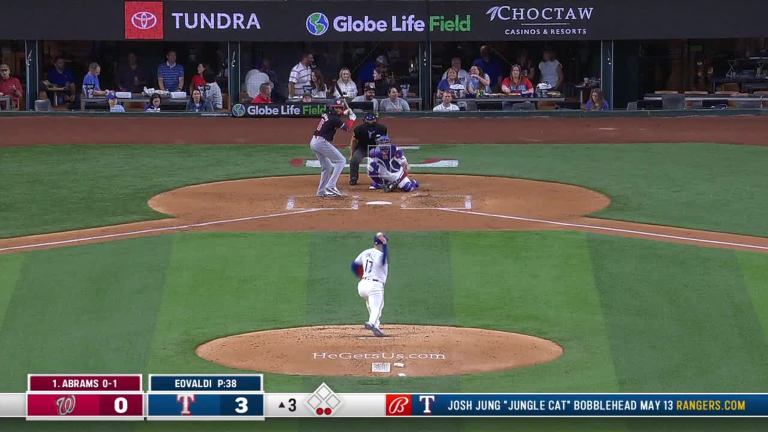 CJ Abrams doubles (6) on a ground ball to center fielder Evan Carter ...