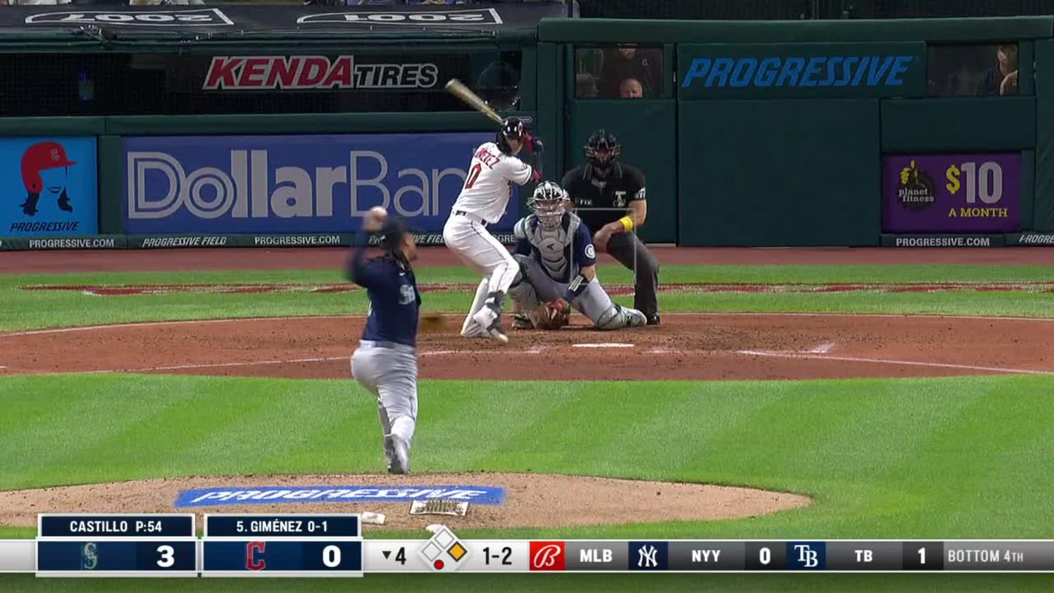 Andres Gimenez hit by pitch. Josh Naylor to 2nd. | 09/02/2022 | Seattle ...