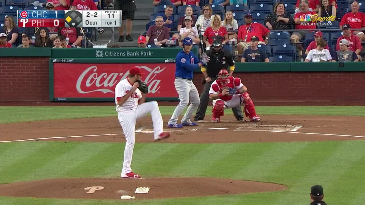 Anthony Rizzo grounds out, second baseman Cesar Hernandez to first ...