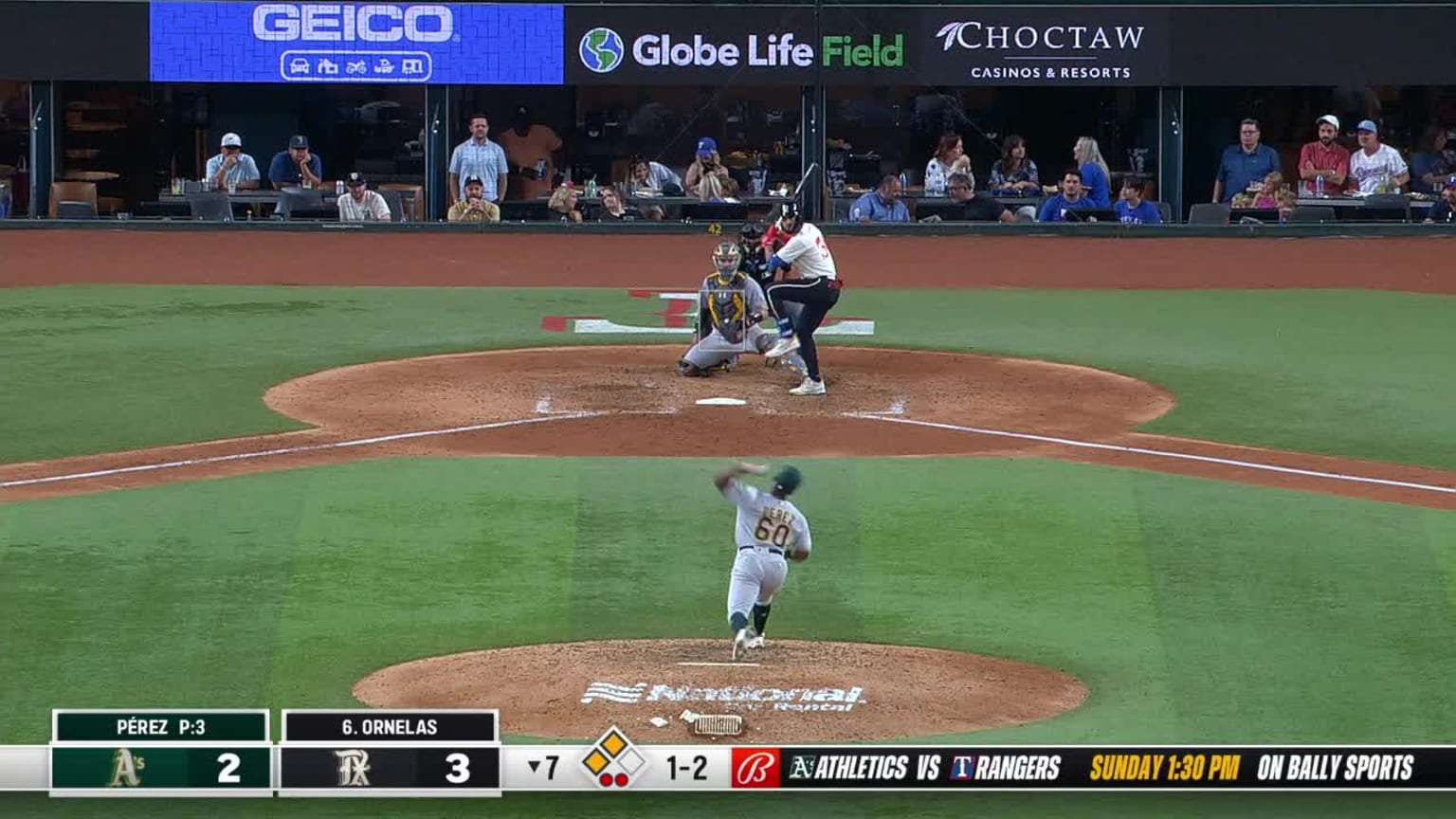 Jonathan Ornelas lines out to right fielder Seth Brown. | 09/09/2023 ...