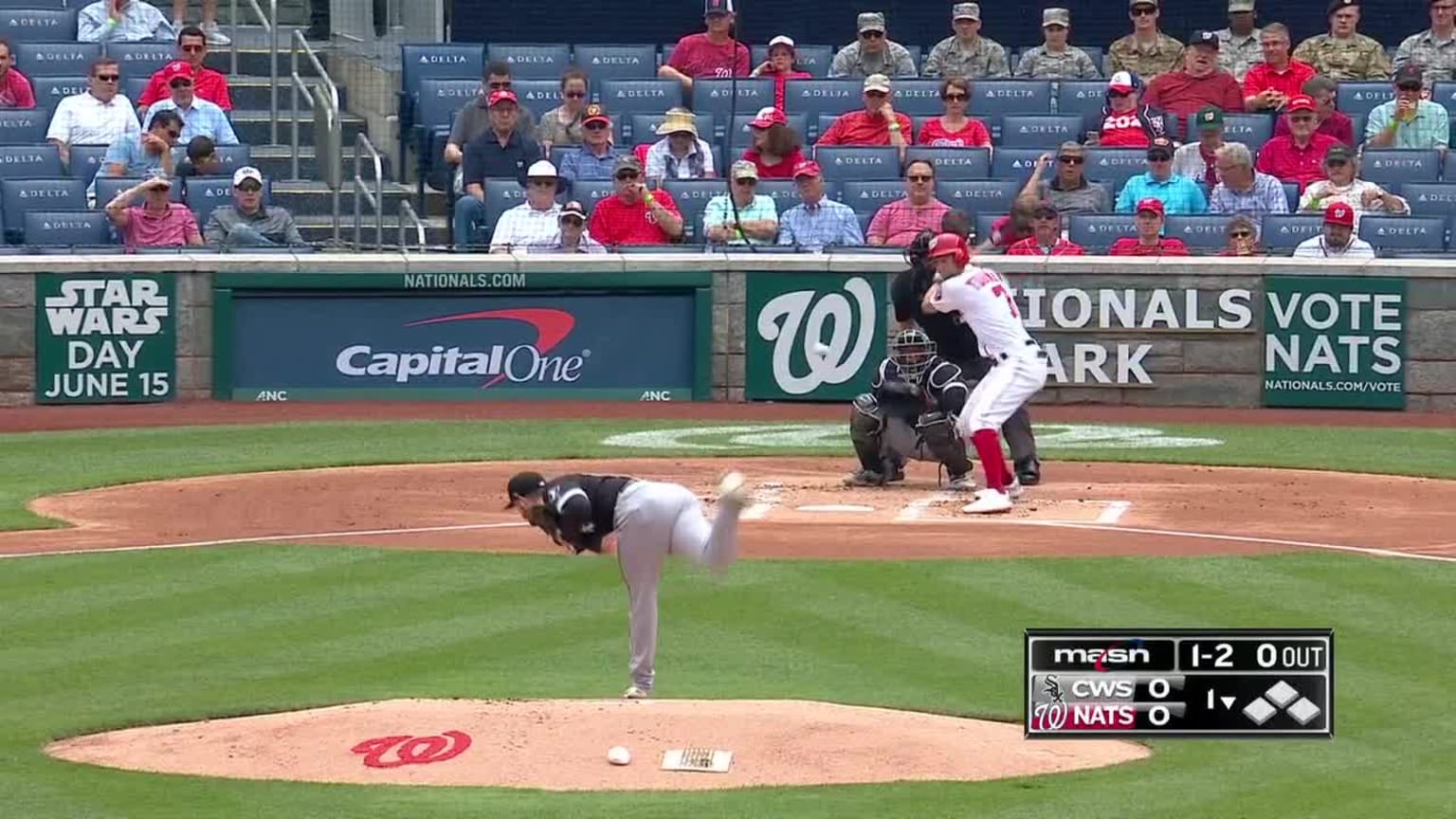 Trea Turner strikes out swinging. | 06/05/2019 | Philadelphia Phillies