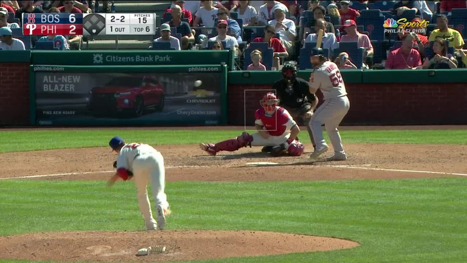 Sam Travis lines out to left fielder Brad Miller. | 09/15/2019 ...