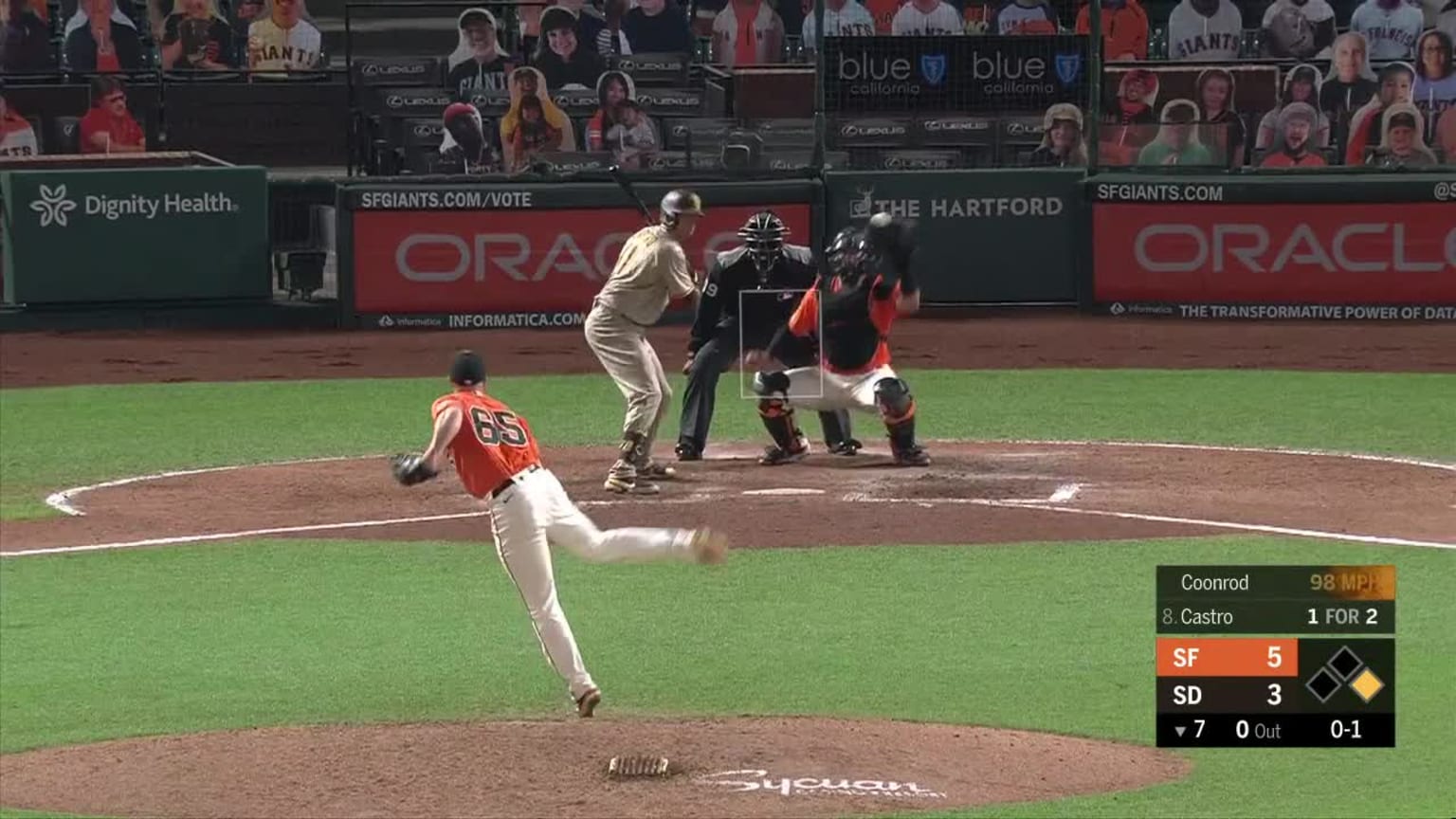 Sam Coonrod Ball to Jason Castro | 09/25/2020 | San Diego Padres