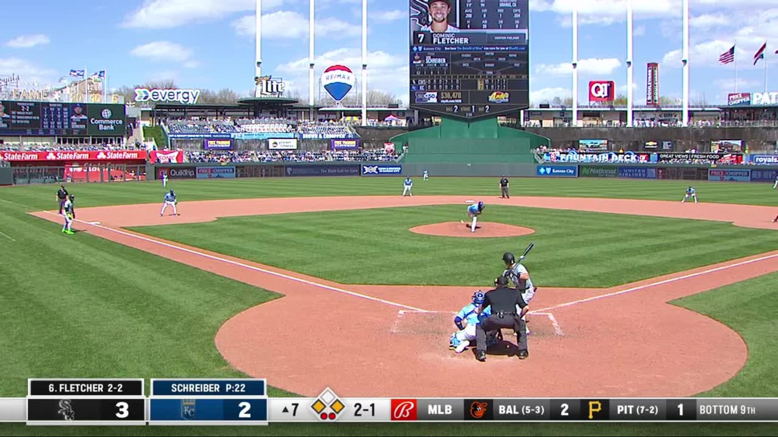 Dominic Fletcher flies out to center fielder Garrett Hampson. | 04/07 ...