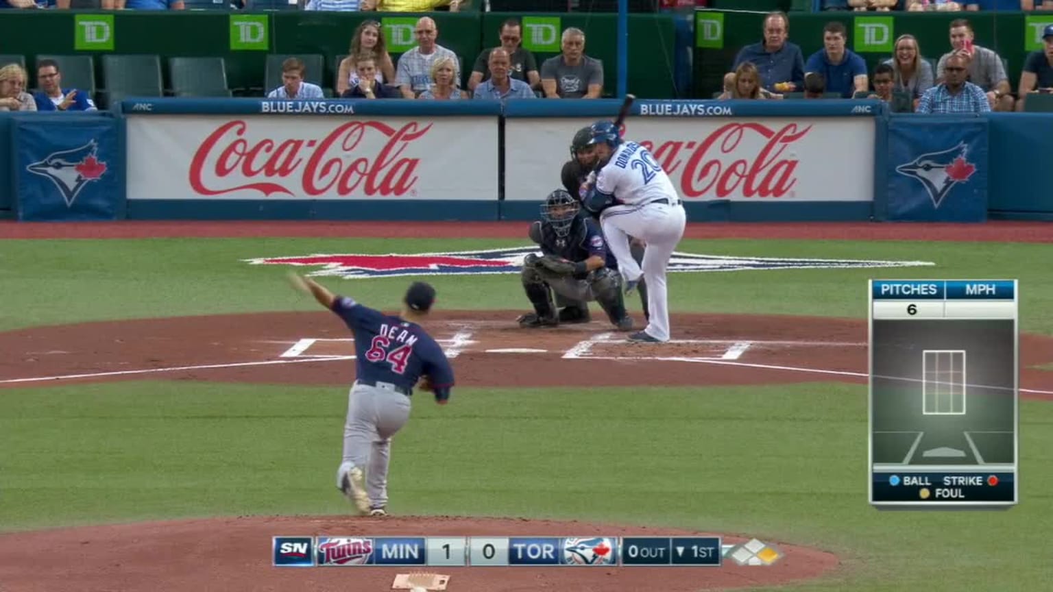 Pat Dean Ball to Josh Donaldson | 08/26/2016 | Baltimore Orioles