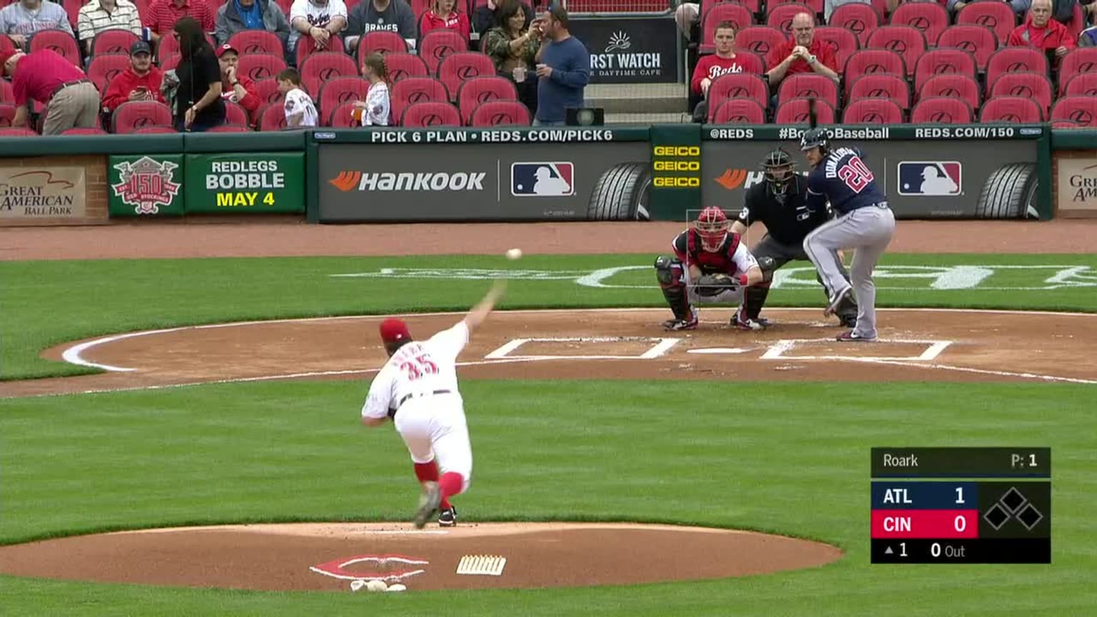Tanner Roark Called Strike to Josh Donaldson | 04/24/2019 | Tampa Bay Rays