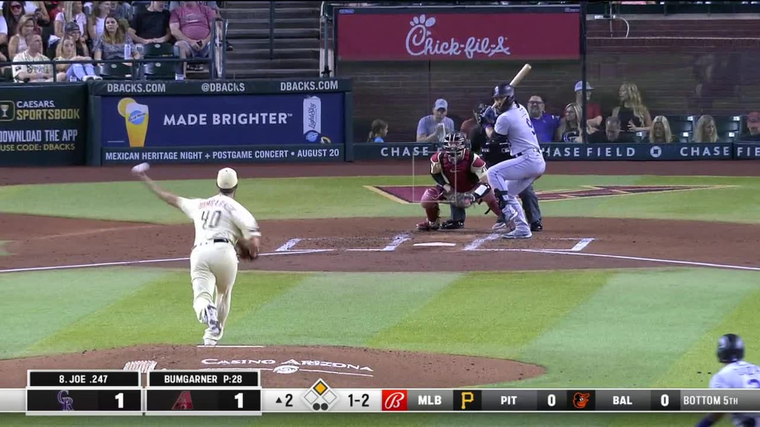 Connor Joe flies out to center fielder Alek Thomas. | 08/05/2022 | MLB.com
