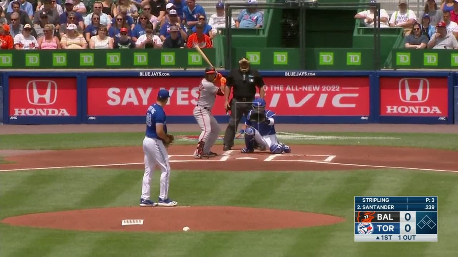 Ross Stripling Ball to Anthony Santander | 06/27/2021 | Philadelphia ...