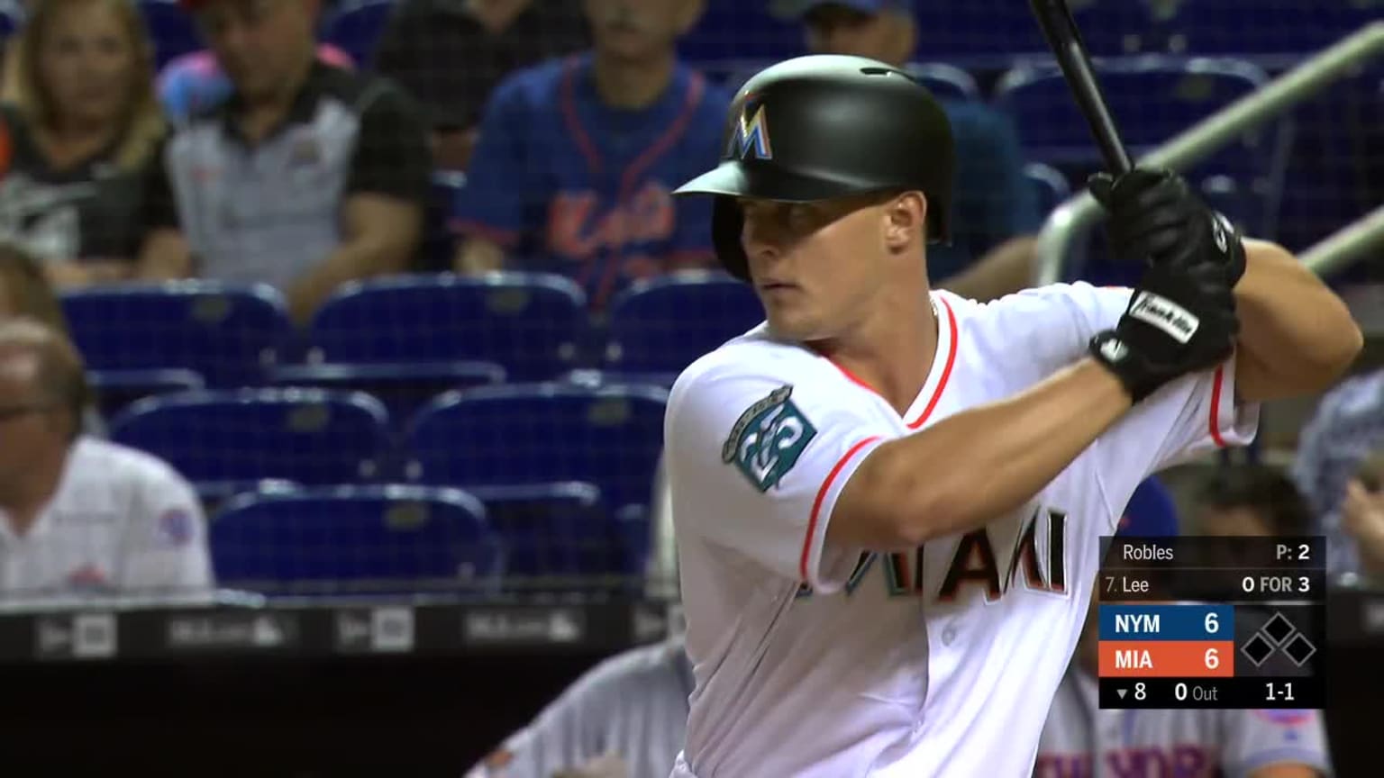 Hansel Robles Swinging Strike to Braxton Lee | 04/10/2018 | New York Mets