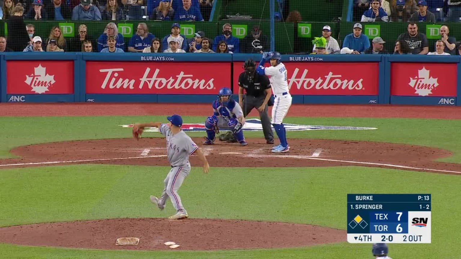 Brock Burke Swinging Strike to George Springer | 04/10/2022 | MLB.com