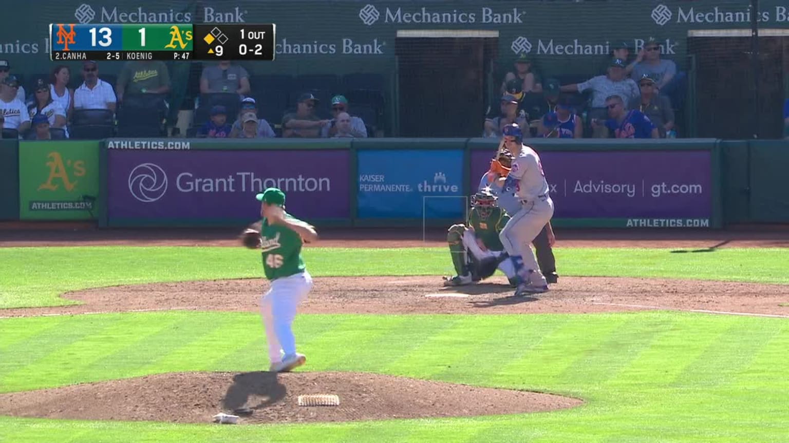 Mark Canha hit by pitch. | 09/25/2022 | San Francisco Giants