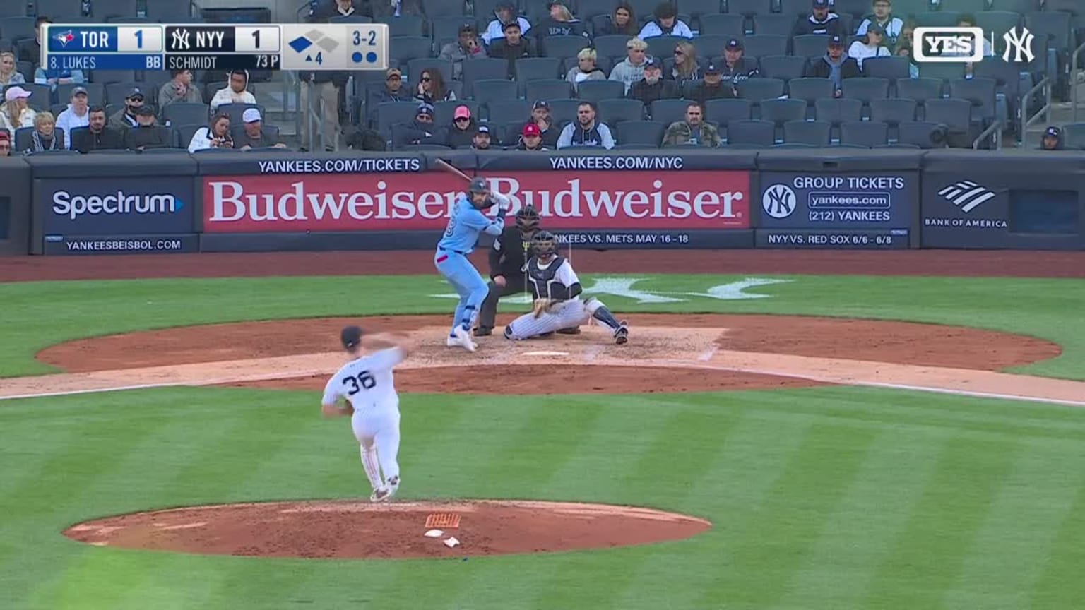 Nathan Lukes lines out to center fielder Trent Grisham. | 04/27/2025 ...
