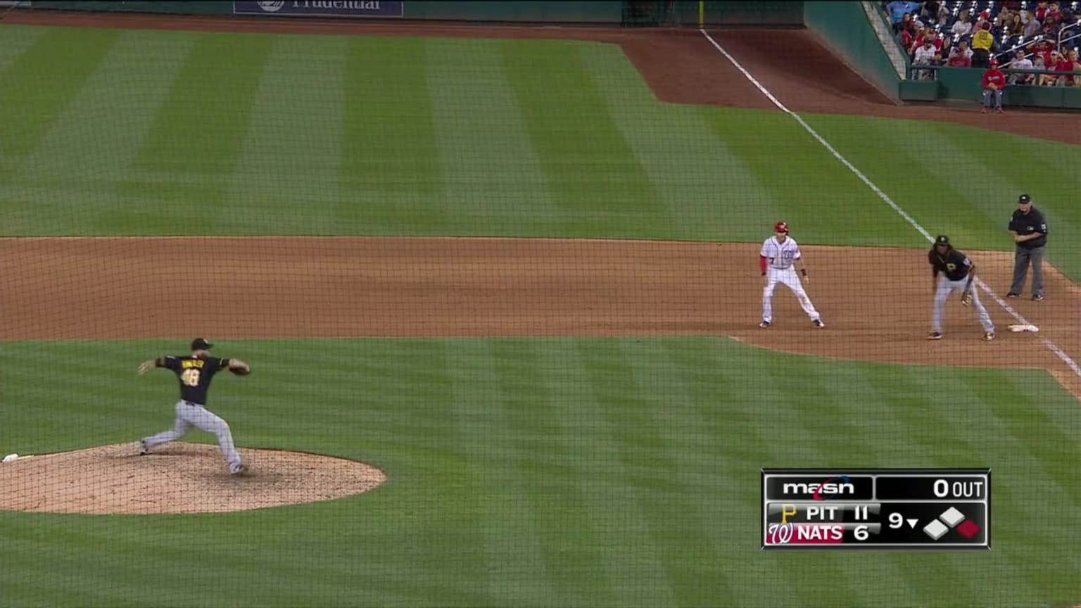 Rafael Bautista grounds into a force out, shortstop Max Moroff to ...