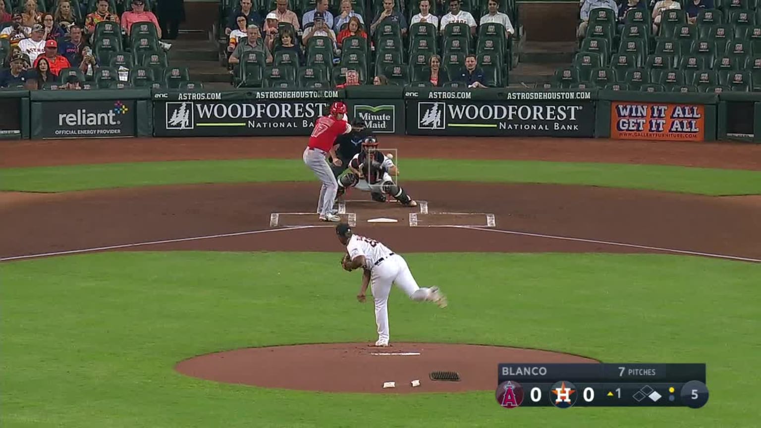 Shohei Ohtani singles on a ground ball to right fielder Kyle Tucker. Mike Trout to 2nd. | 06/01 ...