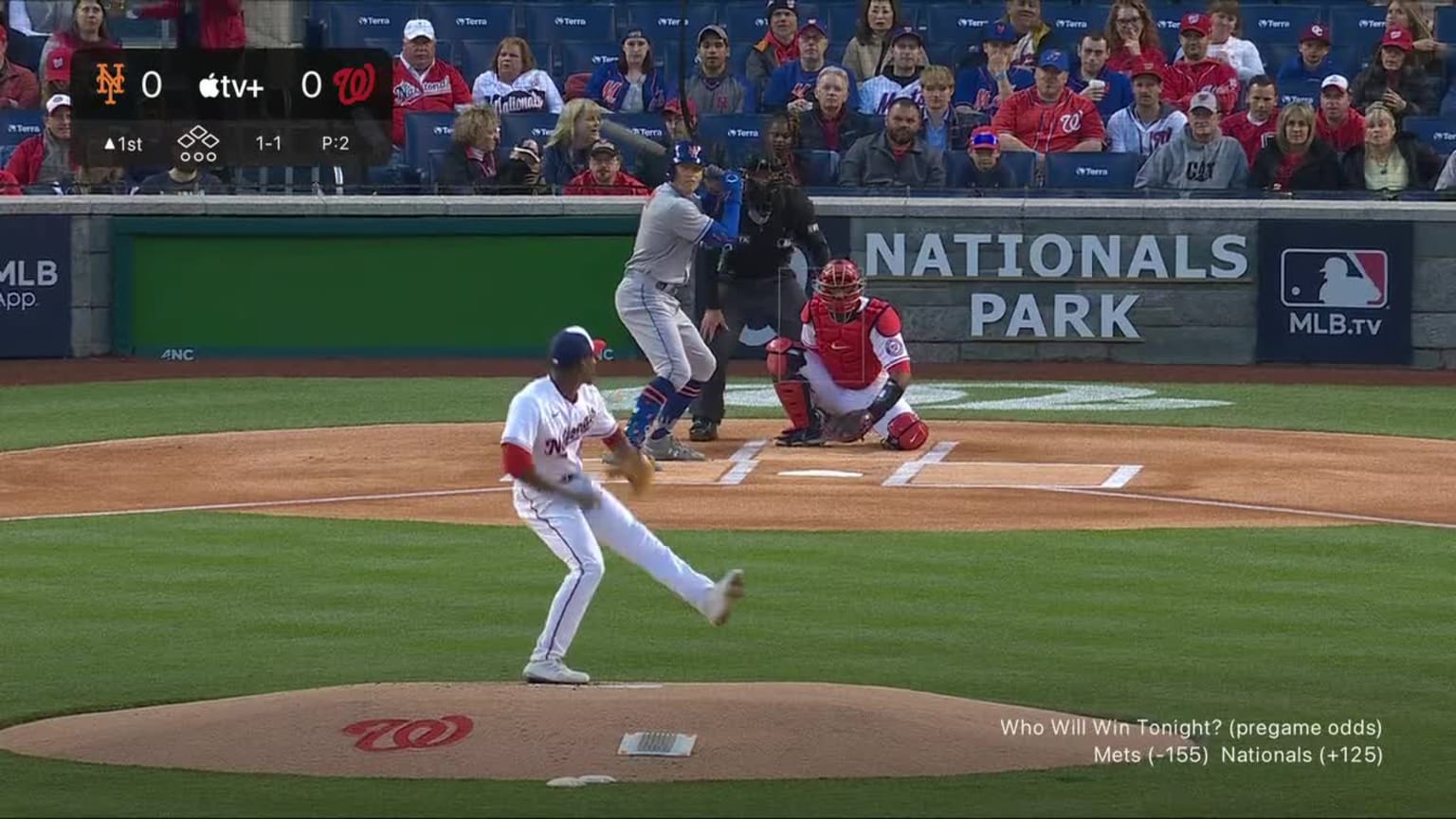 Josiah Gray Called Strike to Brandon Nimmo | 04/08/2022 | Detroit Tigers