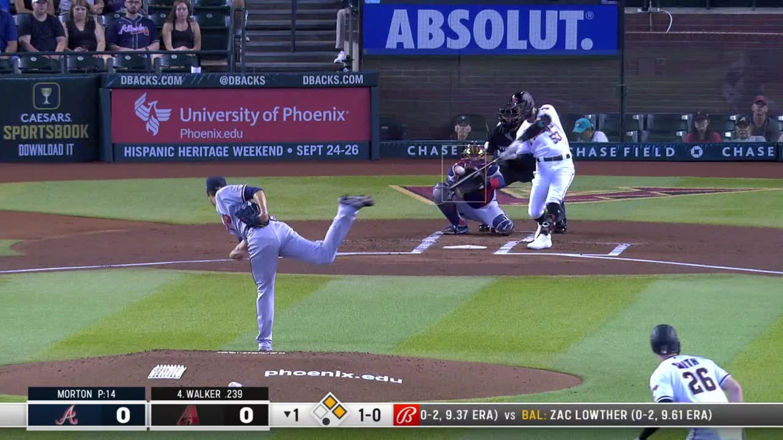 Charlie Morton Foul to Christian Walker | 09/23/2021 | San Diego Padres