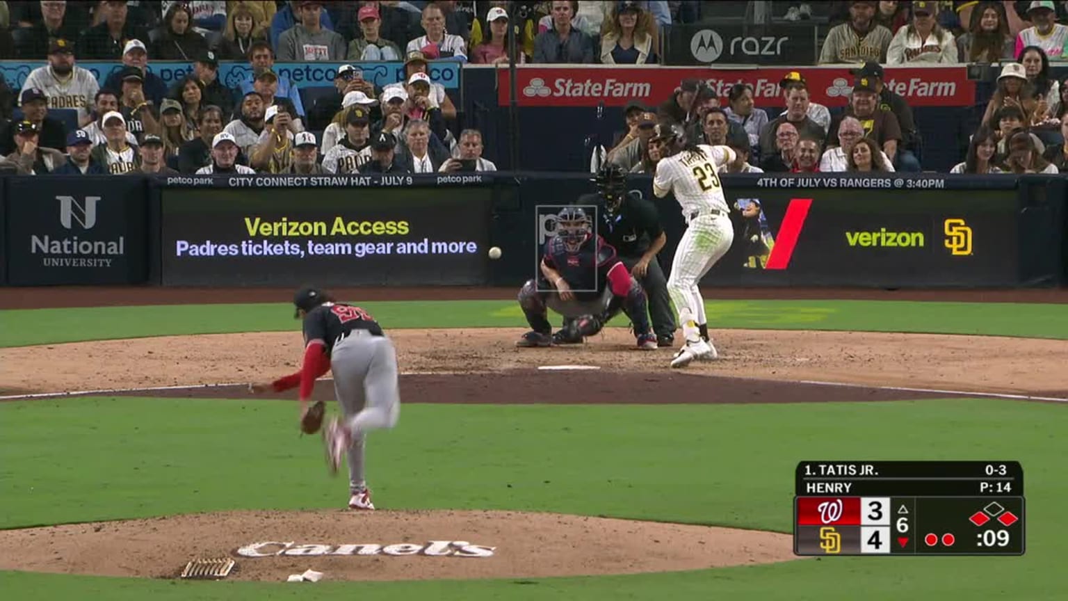 Fernando Tatis Jr. grounds out softly, catcher Riley Adams to first ...