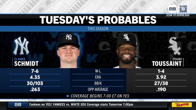 Looking at Tuesday's probables for Yankees-White Sox | 08/08/2023 | YES ...
