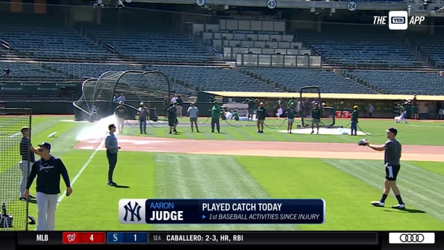 Aaron Judge plays catch for first time since IL stint | 06/29/2023 ...