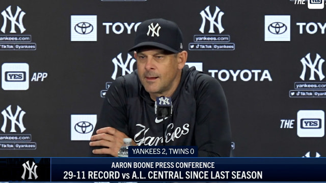 Aaron Boone on Gerrit Cole's stellar outing vs. Twins | 04/16/2023 ...