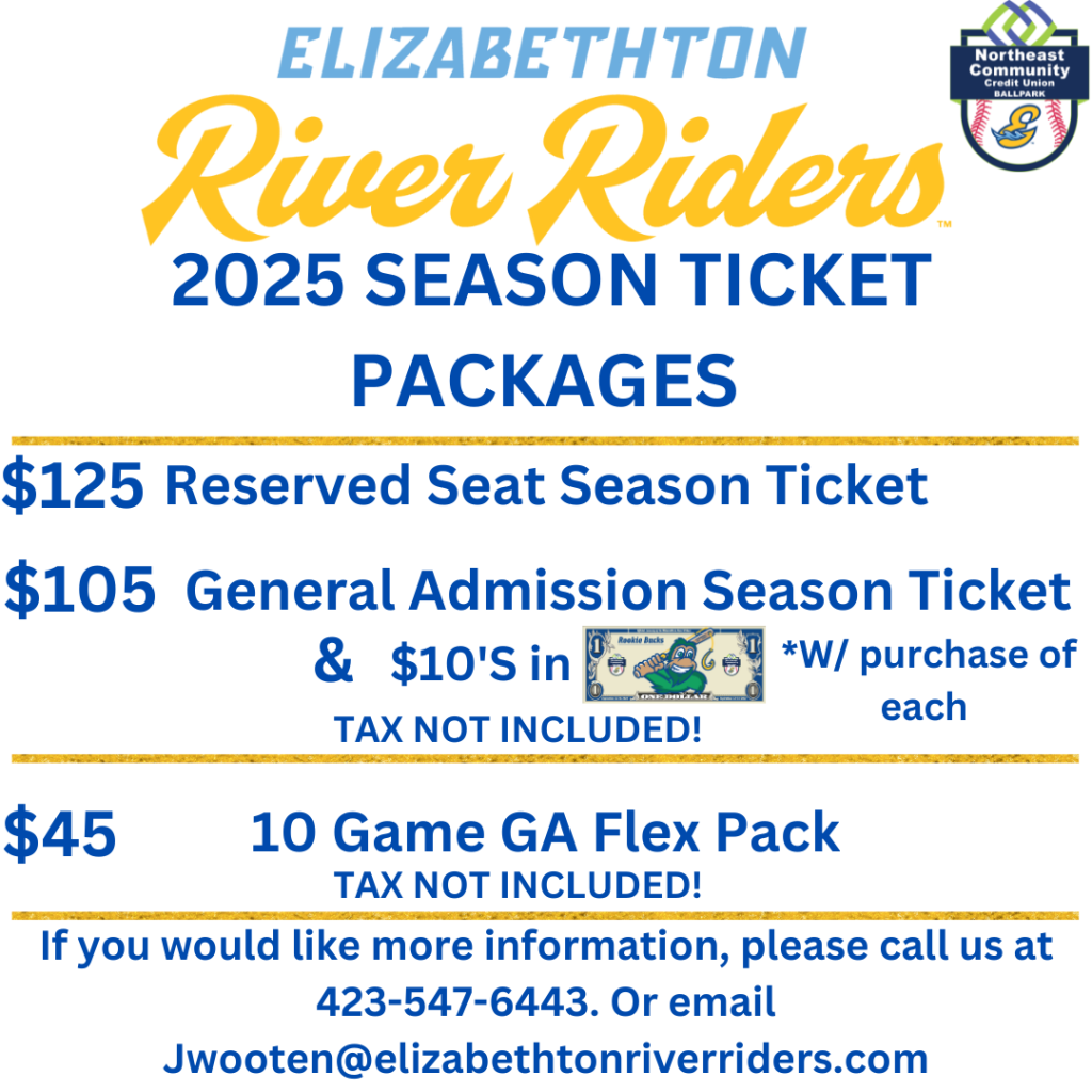 Elizabethton River Riders Season Tickets | Elizabethton River Riders