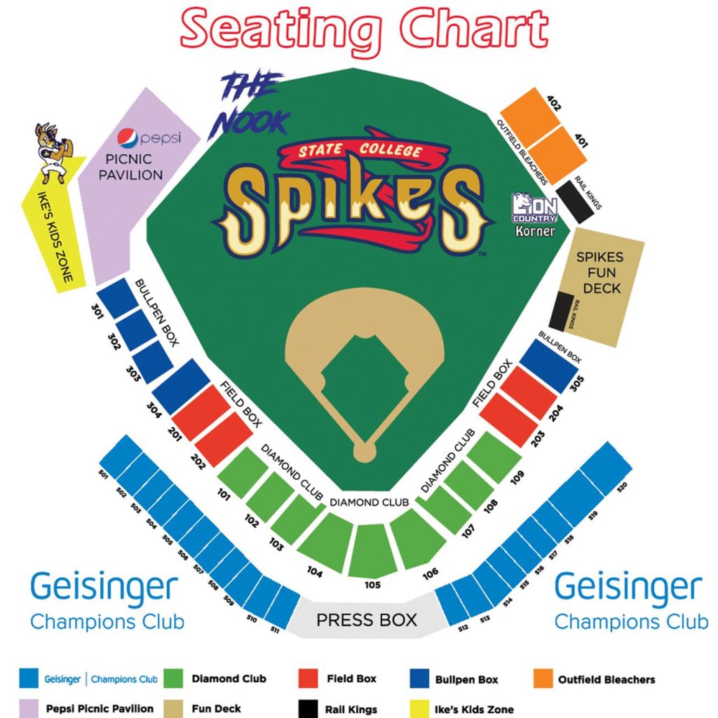 Medlar Field at Lubrano Park Seating Chart | State College Spikes