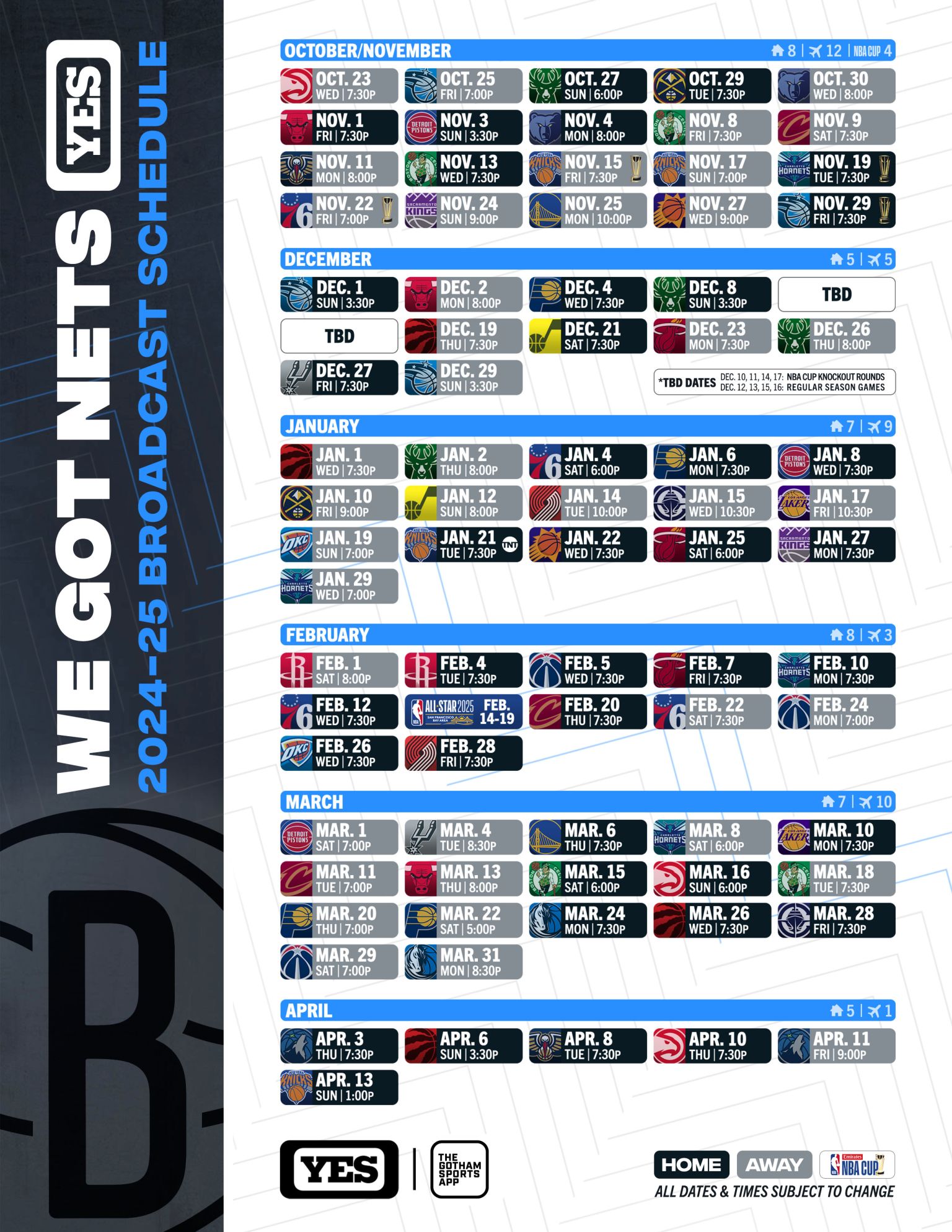 YES Nets Broadcast Schedule | YES Network
