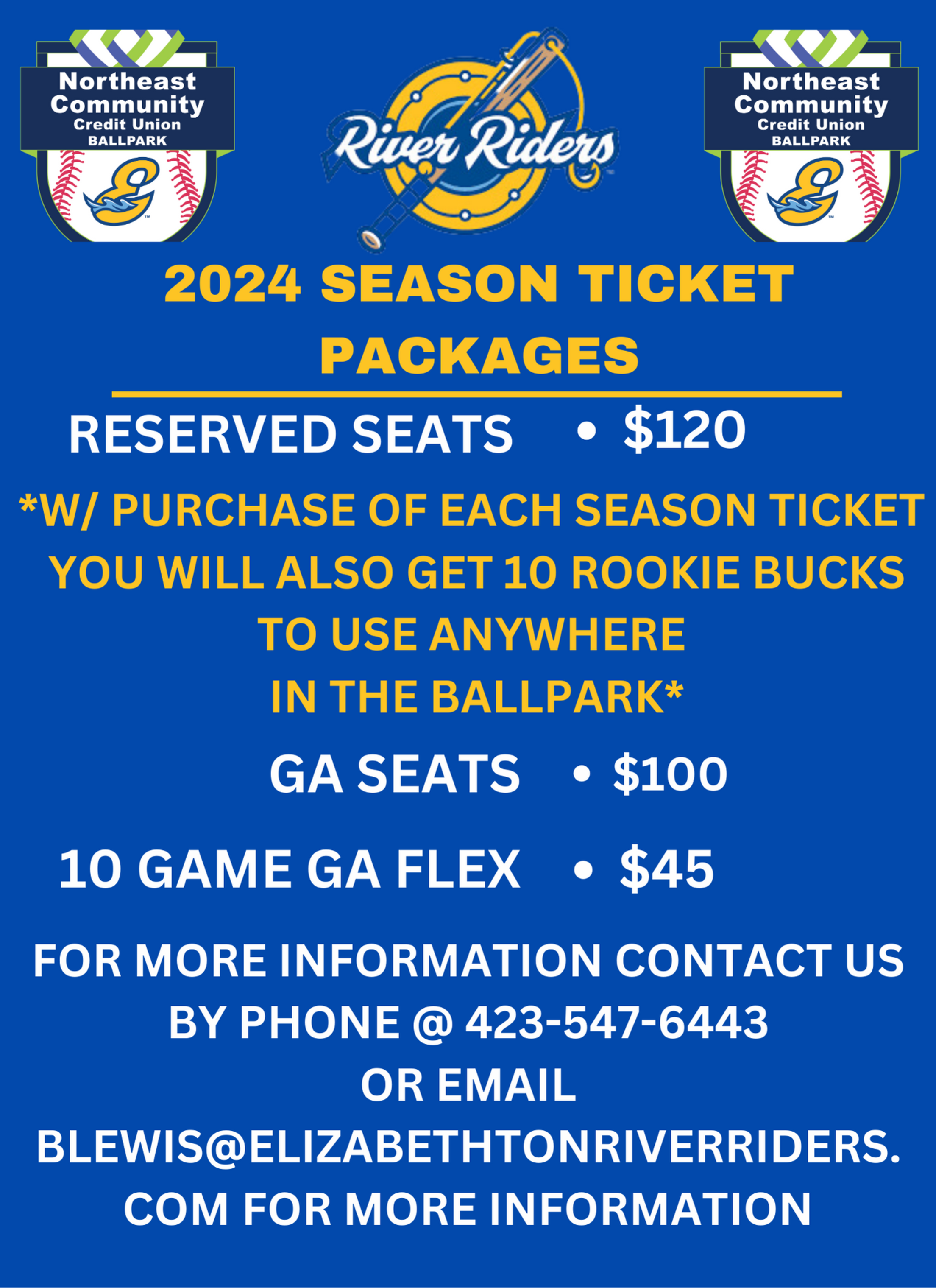 Elizabethton River Riders Season Tickets | Elizabethton River Riders